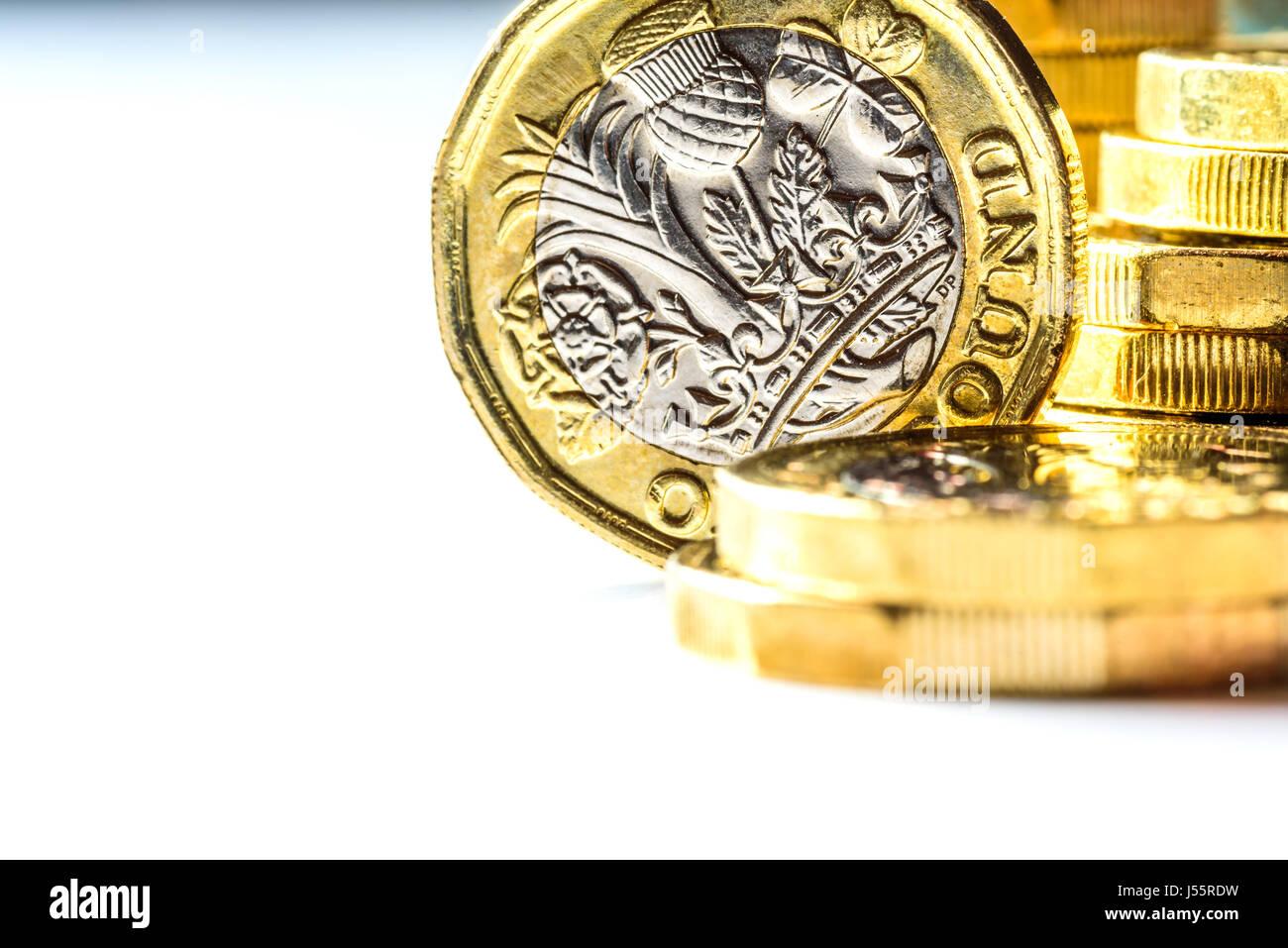 New British One Pound Sterling Coin Chart Rate Stock Photo - Alamy