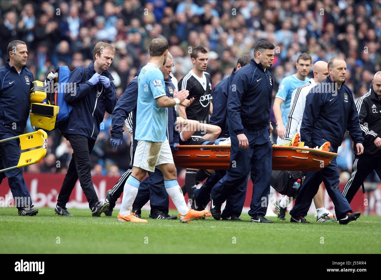 JAY RODRIGUEZ IS CARRIED OFF MANCHESTER CITY V SOUTHAMPTON ETIHAD ...