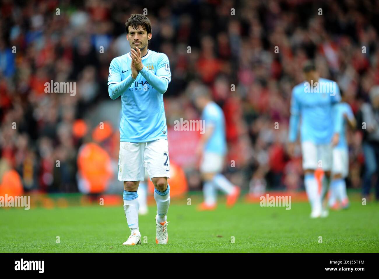 DAVID SILVA ON FINAL WHISTLE LIVERPOOL FC V MANCHESTER CITY ANFIELD ...