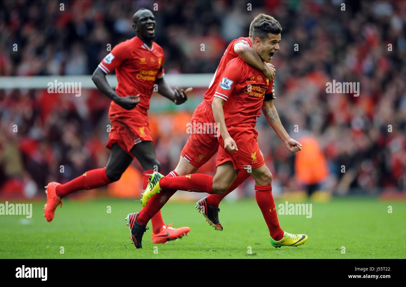 PHILIPPE COUTINHO CELEBRATES G LIVERPOOL FC V MANCHESTER CITY ANFIELD ...