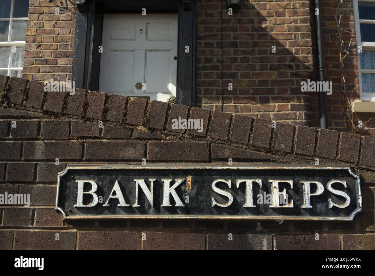 Bank steps sign Stock Photo - Alamy