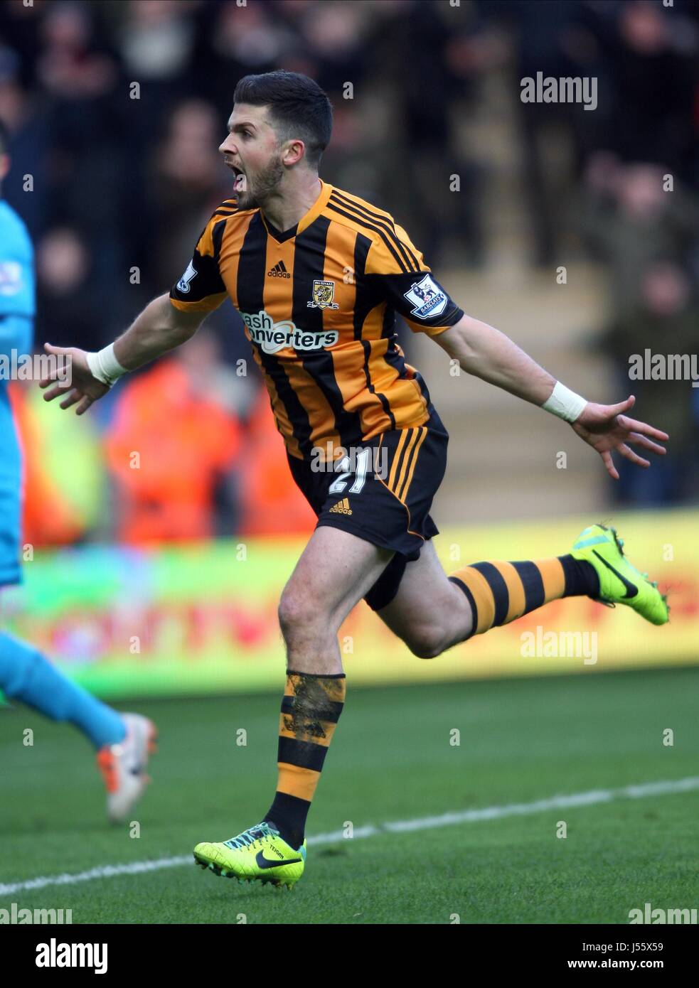 SHANE LONG CELEBRATES HULL CITY V TOTTENHAM HOTSPUR KC STADIUM HULL ...