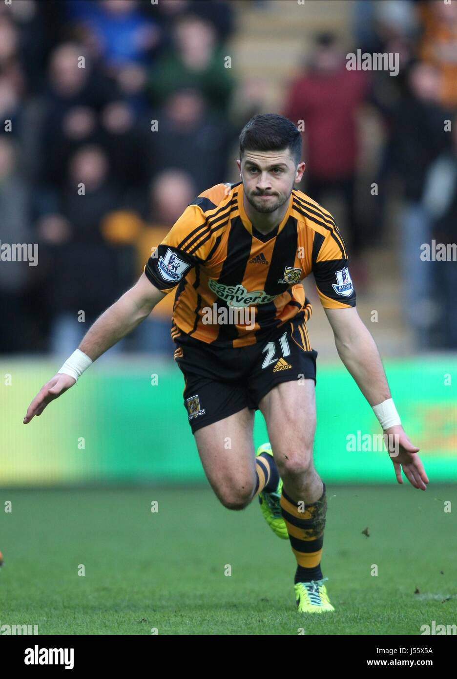 SHANE LONG CELEBRATES HULL CITY V TOTTENHAM HOTSPUR KC STADIUM HULL ...