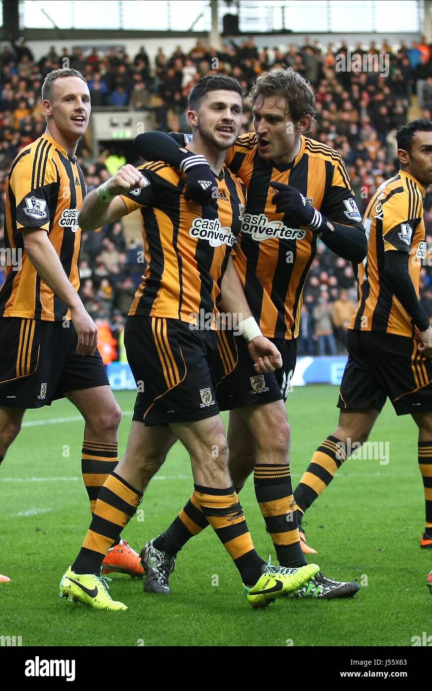 SHANE LONG NIKICA JELAVIC HULL CITY V TOTTENHAM HOTSPUR KC STADIUM HULL ...