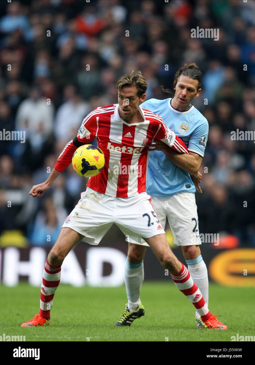 PETER CROUCH & MARTIN DEMICHEL MANCHESTER CITY V STOKE CITY ETIHAD ...