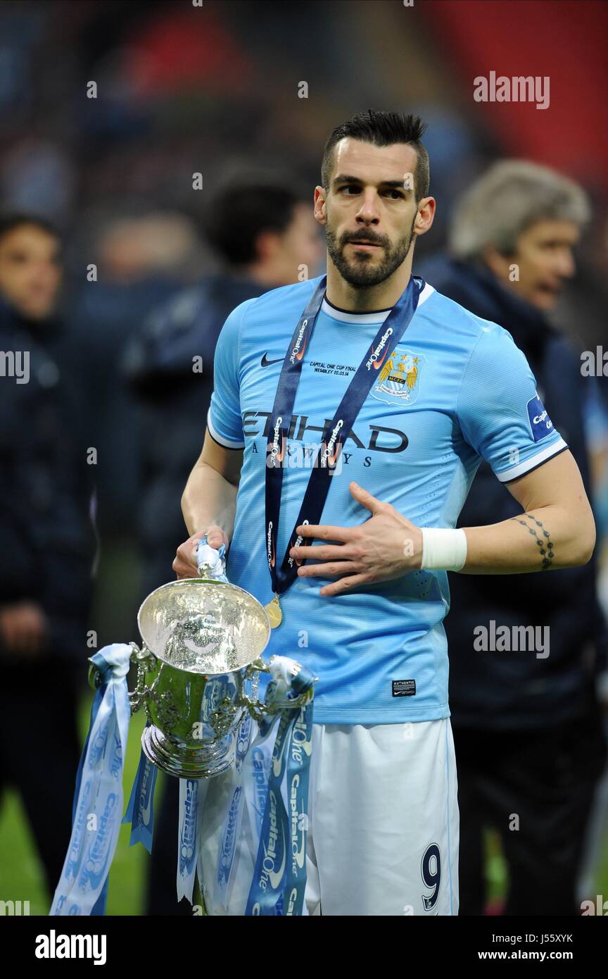 ALVARO NEGREDO WITH TROPHY MANCHESTER CITY FC MANCHESTER CITY FC ...