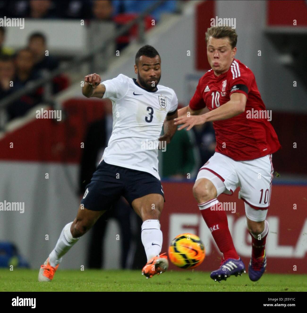 ASHLEY COLE & EMIL LARSEN ENGLAND V DENMARK WEMBLEY STADIUM LONDON ...