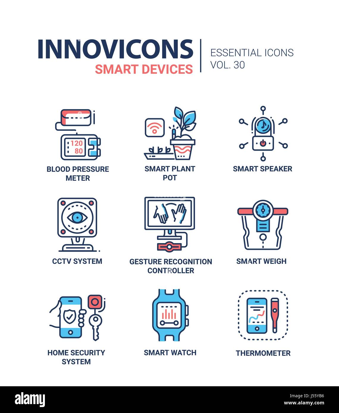 Smart city icon set technology hi-res stock photography and images - Alamy