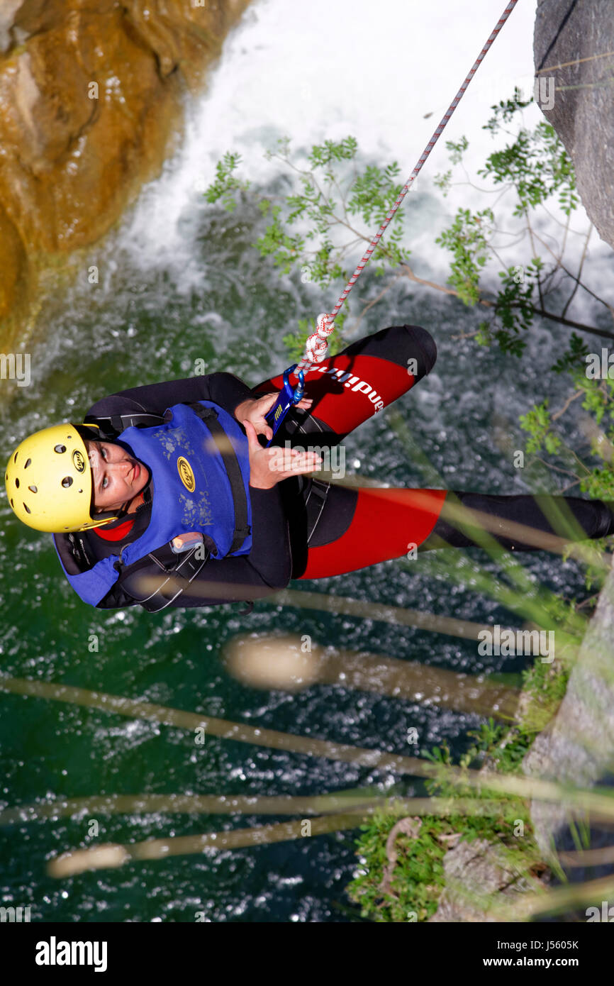 Canyoning in Cetina River, Croatia Stock Photo - Alamy