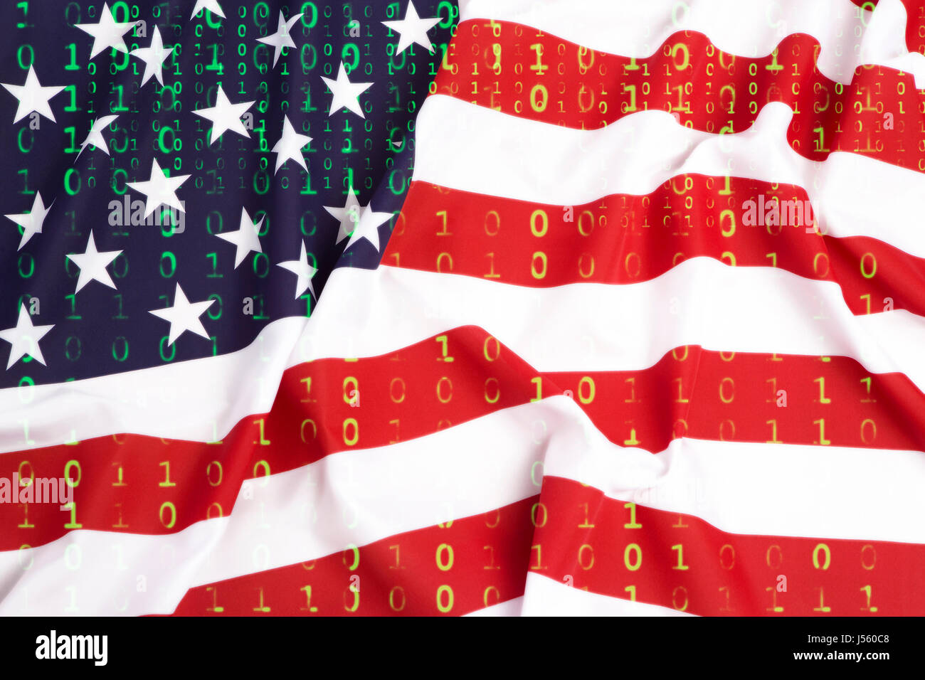 Data protection, binary code with US flag Stock Photo - Alamy