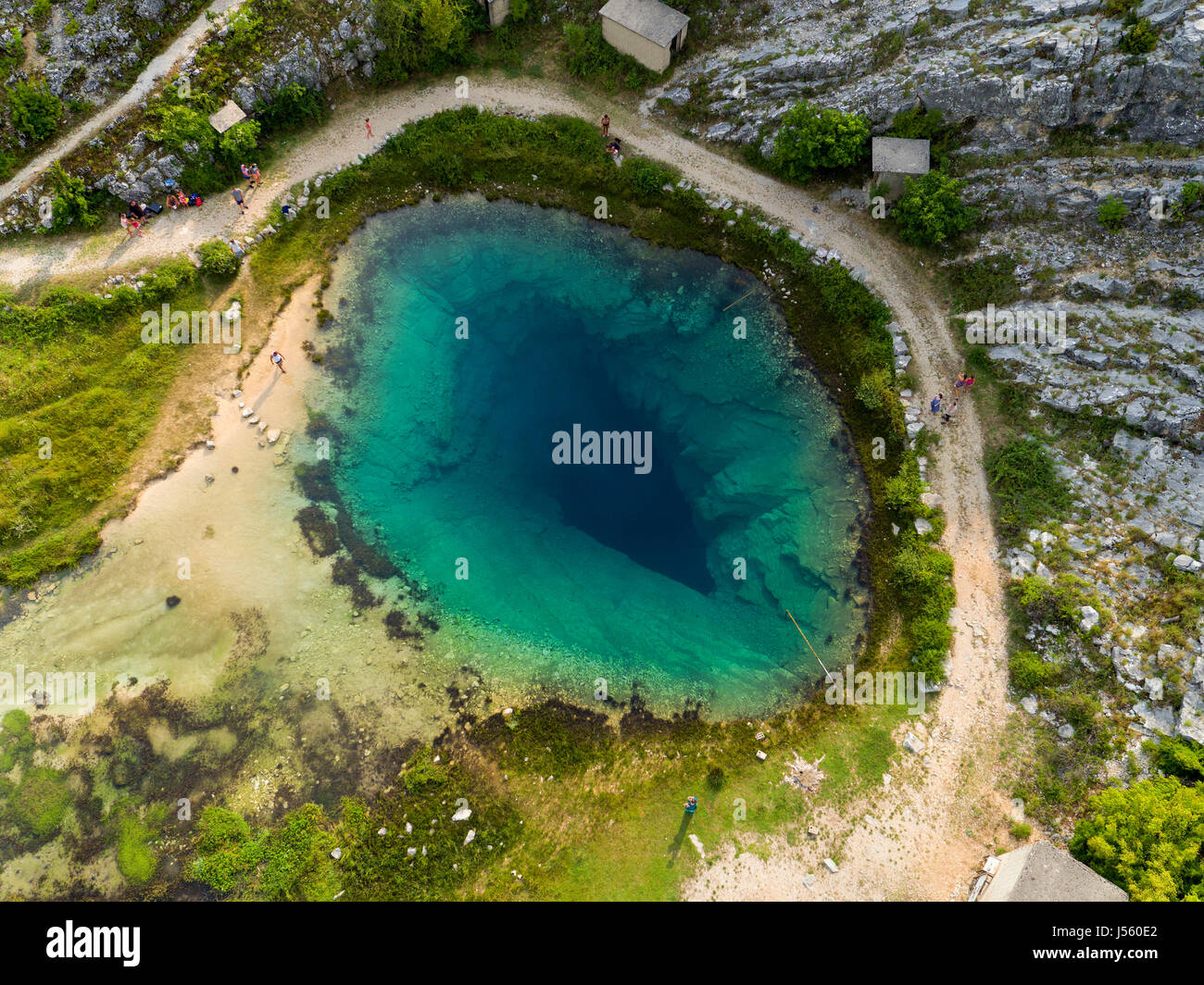 Aerial view of the source of the Cetina River, Croatia Stock Photo - Alamy