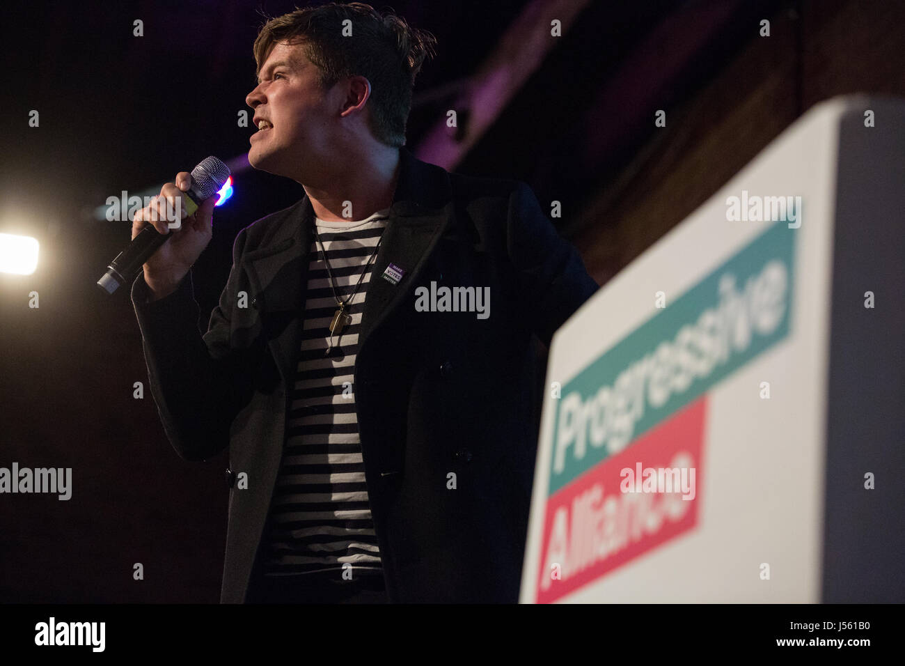 London, UK. 15th May, 2017. Poet Luke Wright addresses the 'Building A ...