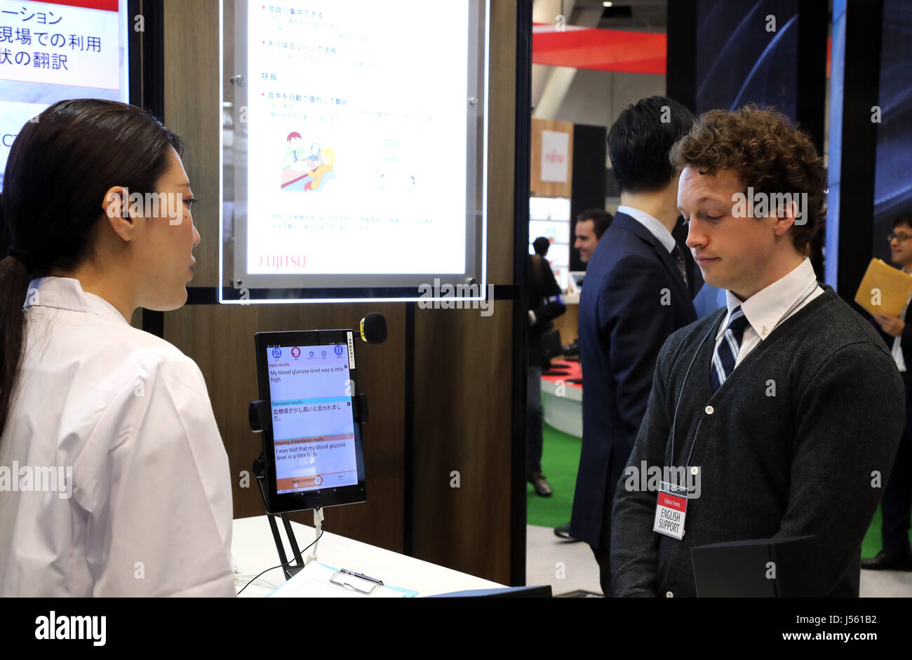 Tokyo, Japan. 16th May, 2017. Japan's computer giant Fujitsu employees ...
