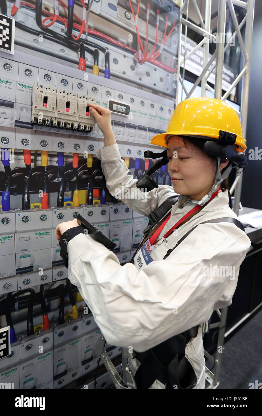 Tokyo, Japan. 16th May, 2017. Japan's computer giant Fujitsu employee ...