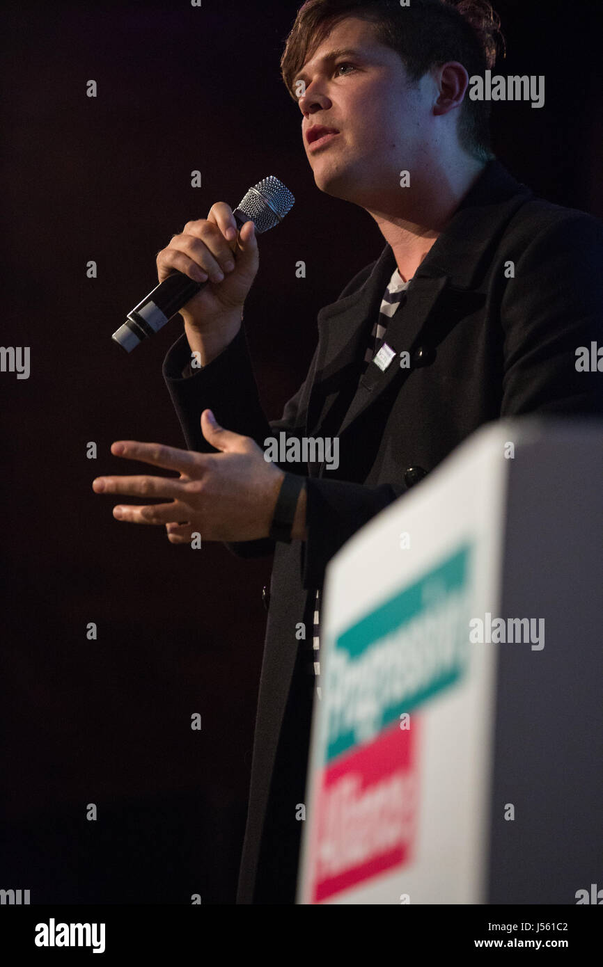 London, UK. 15th May, 2017. Poet Luke Wright addresses the 'Building A ...