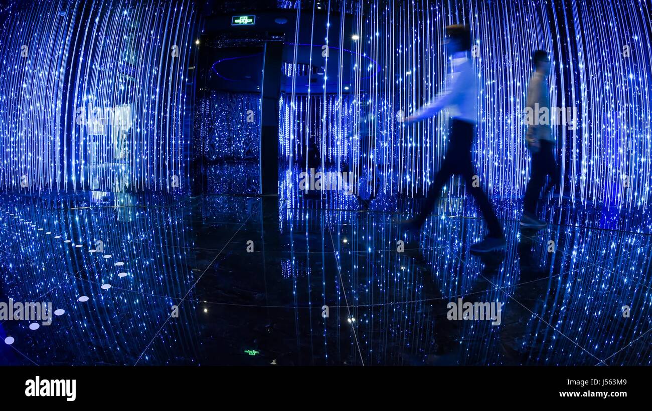 Guiyang. 16th May, 2017. Staff workers are seen at a big data ...