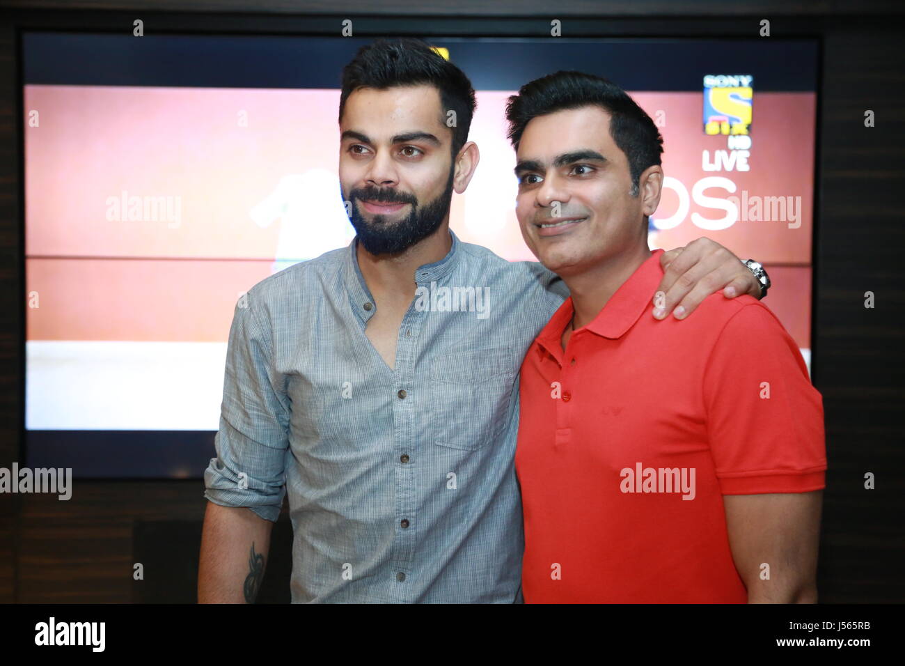 New Delhi, India. 16th May, 2017. Virat Kohli with Vikrant Batra during ...