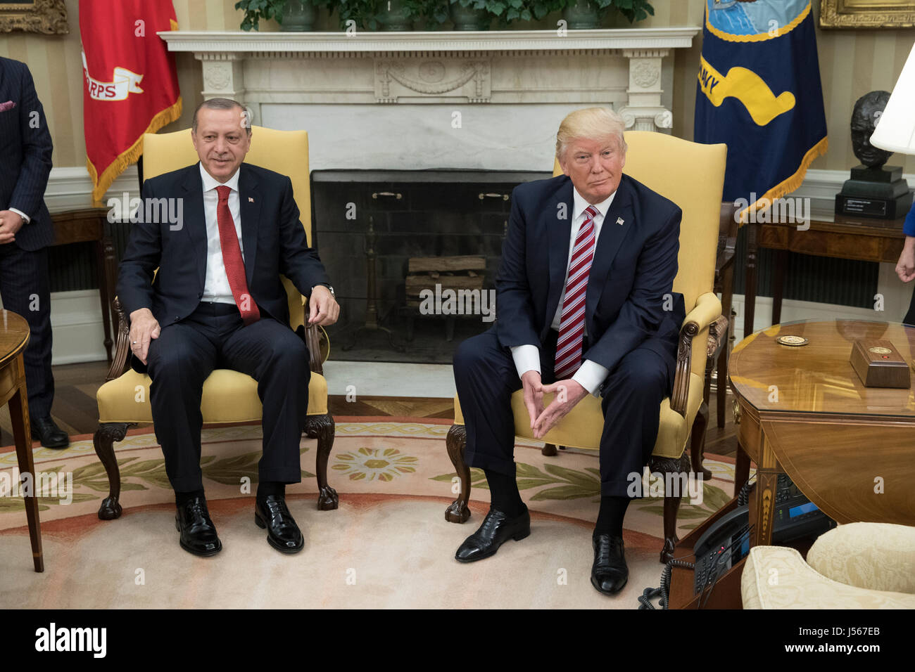 US President Donald J. Trump (R) and President of Turkey Recep Tayyip ...