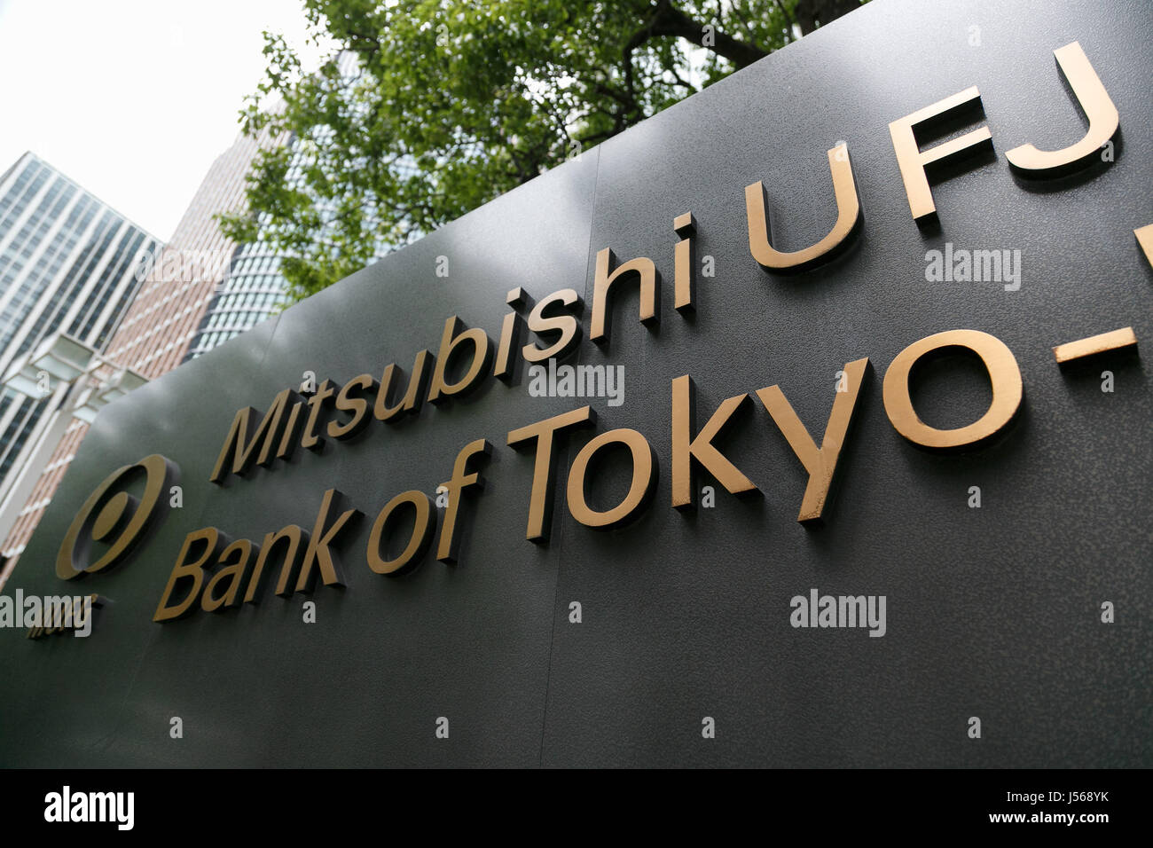 Tokyo, Japan. 17th May, 2017. A signboard of Bank of Tokyo-Mitsubishi ...