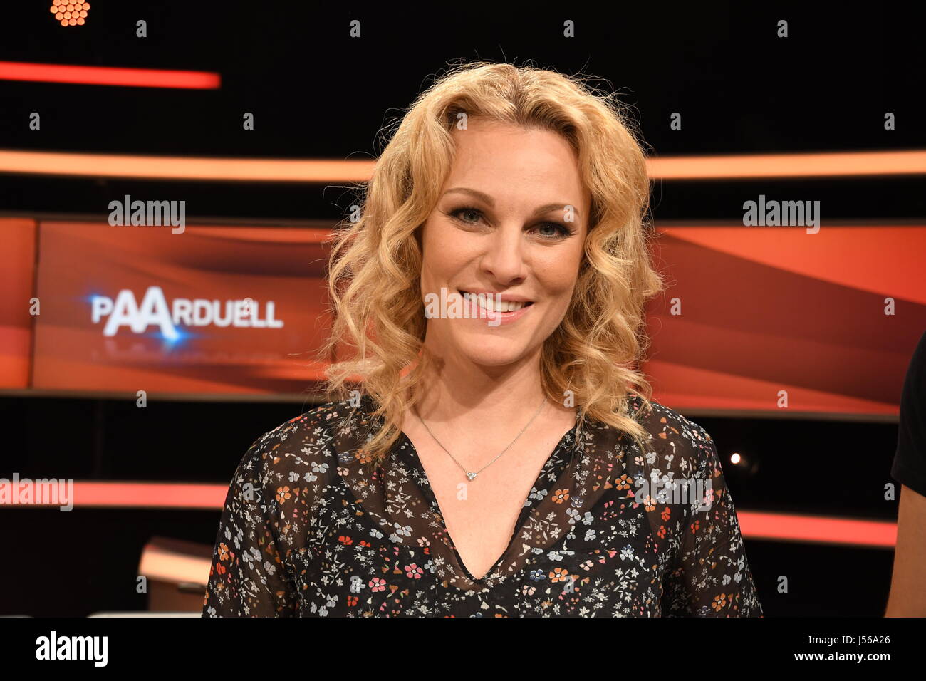 Racing driver Christina Surer on the set of the German TV show 'Couple ...
