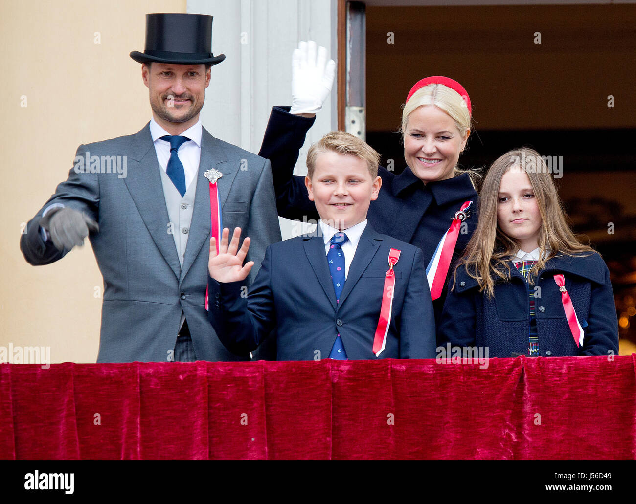 Norwegian Royal family with Crown Prince Haakon (L-R), Prince Sverre ...