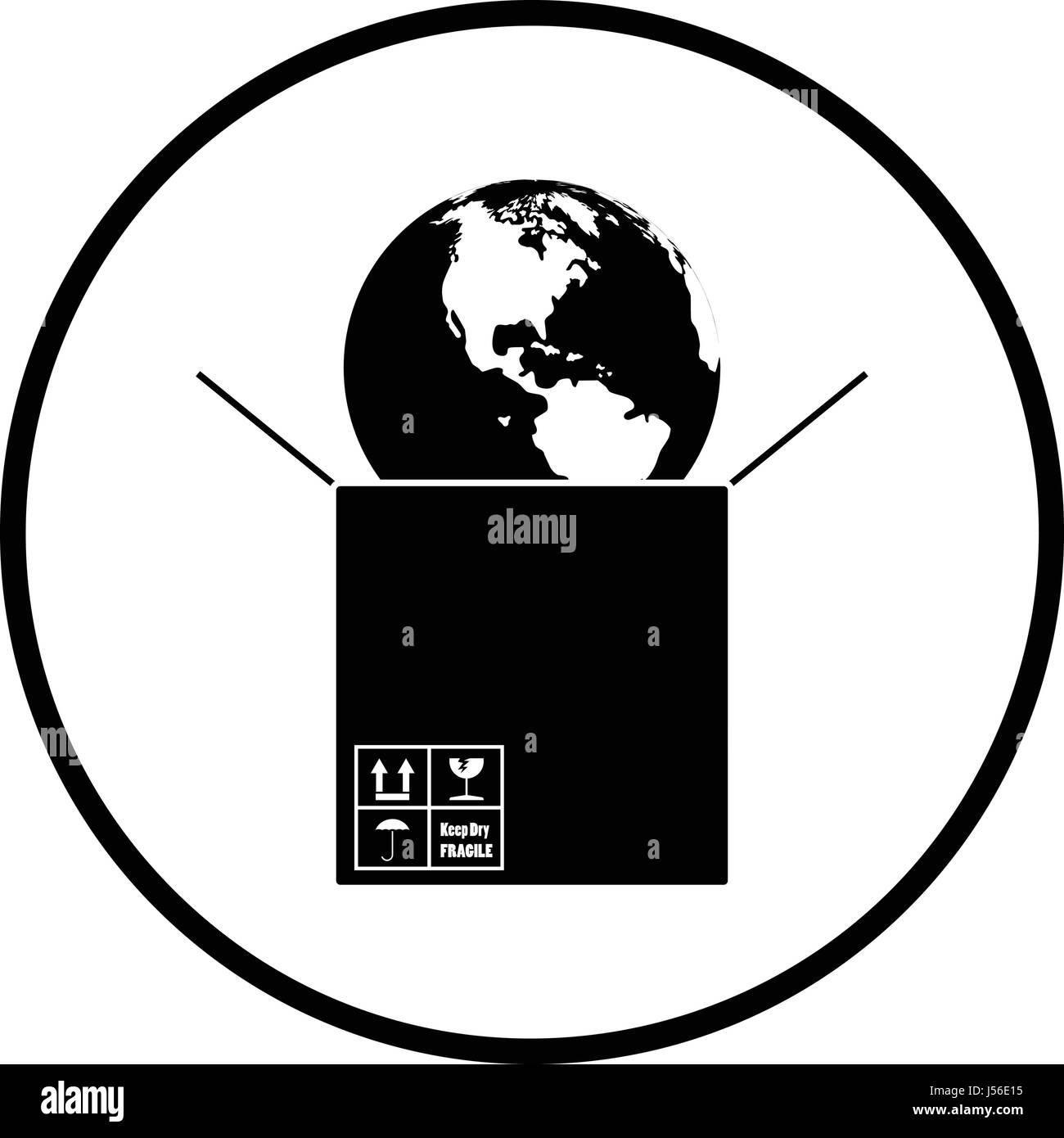 Planet in box. Thin circle design. Vector illustration Stock Vector ...