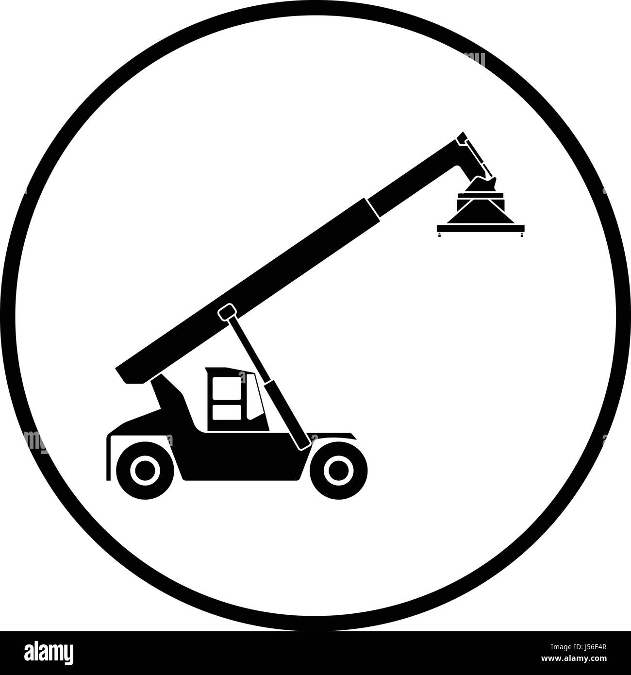 Port loader icon. Thin circle design. Vector illustration Stock Vector ...