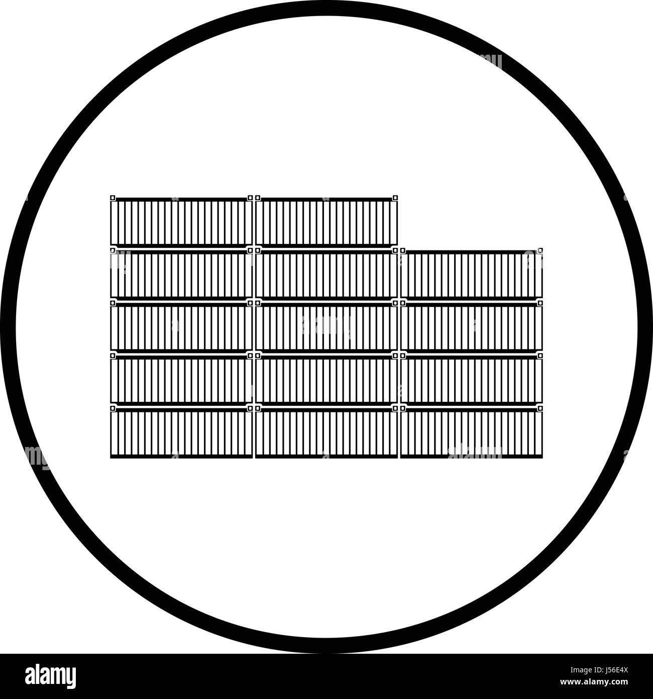 Container stack icon. Thin circle design. Vector illustration Stock ...