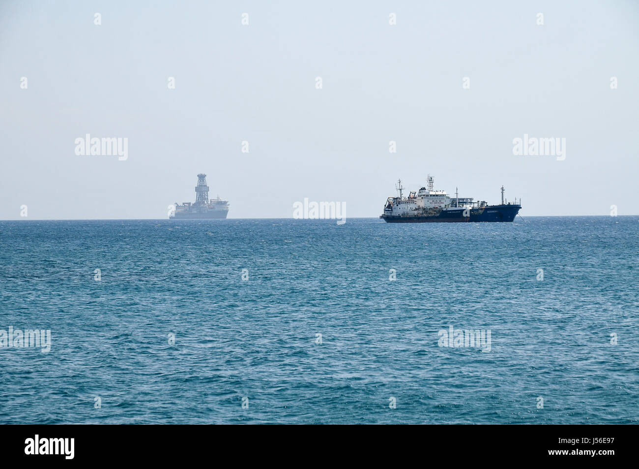 Cargo ship entering the Limassol port, Cyprus Stock Photo - Alamy