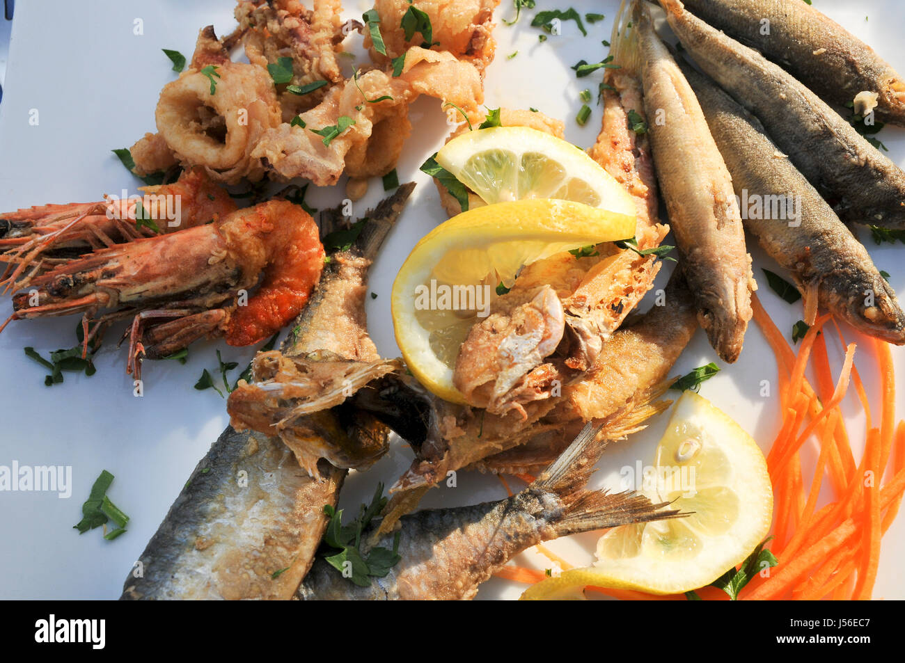 Seafood platter Photographed in Paphos, Cyprus Stock Photo - Alamy