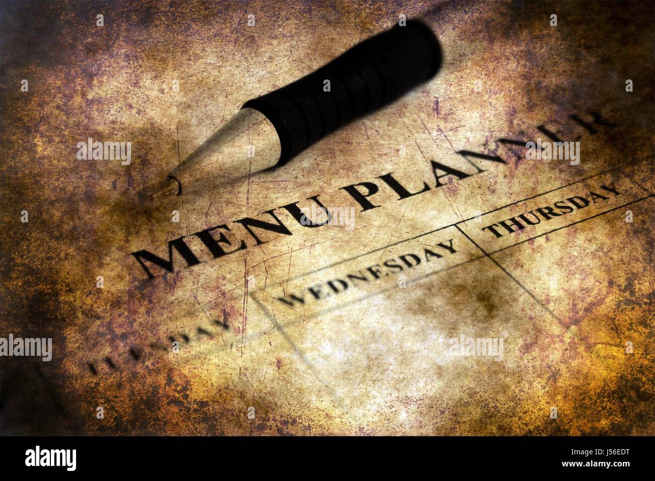 Menu planner grunge concept Stock Photo - Alamy