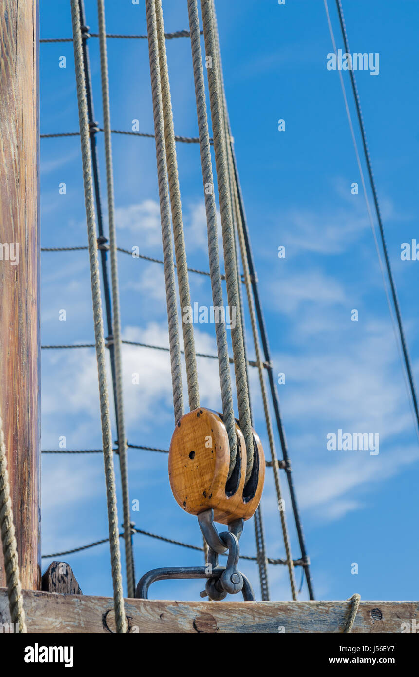 Standing rigging on an old ship Stock Photo - Alamy