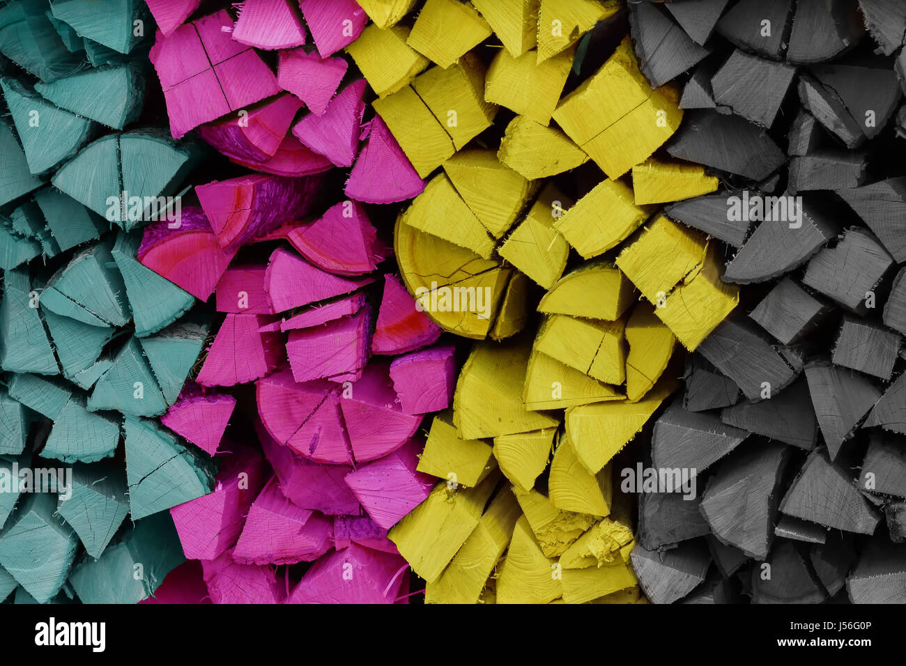colorful cmyk stack of wood Stock Photo - Alamy