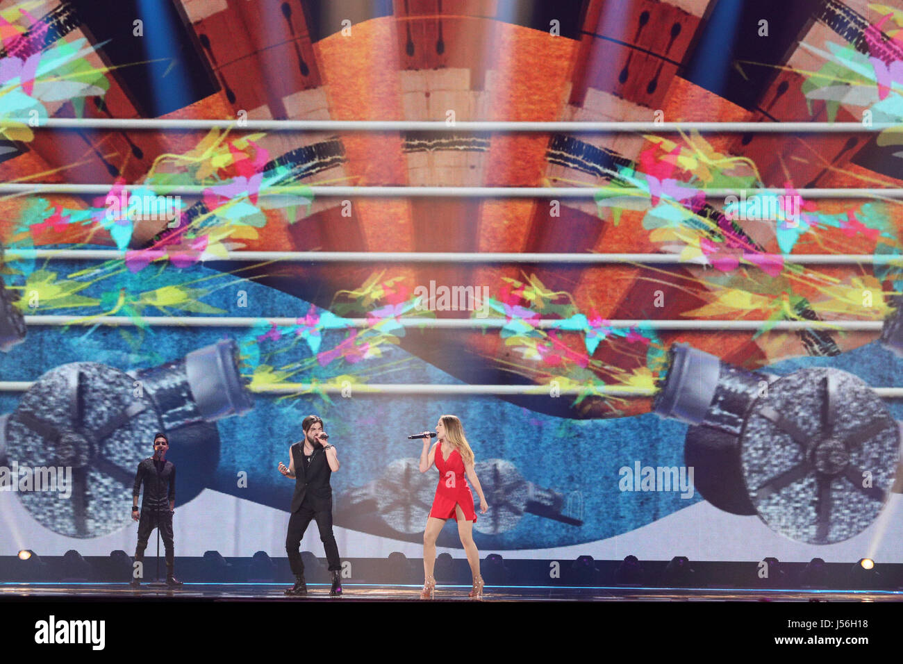 KYIV, UKRAINE - MAY 10, 2017: Ilinca & Alex Florea from Romania at the ...