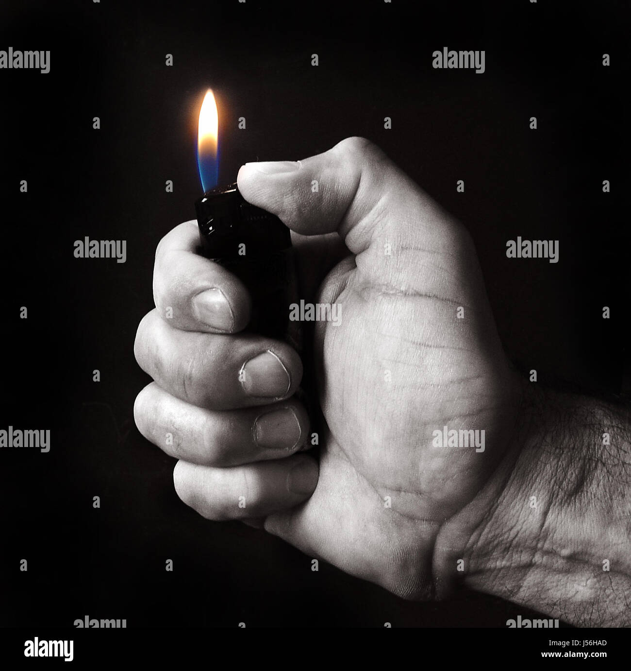 hand hands colorkey fire conflagration flame flames lighter smoker ...