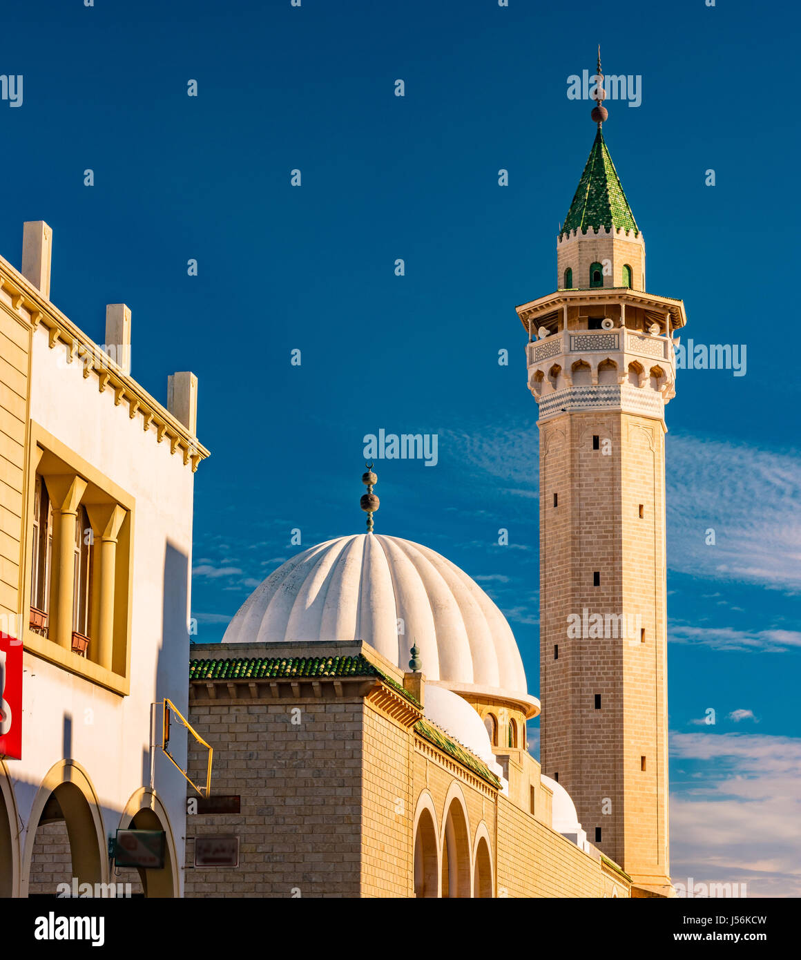 Bourguiba Mosque in Monastir, Tunisia. Traditional muslim architecture ...