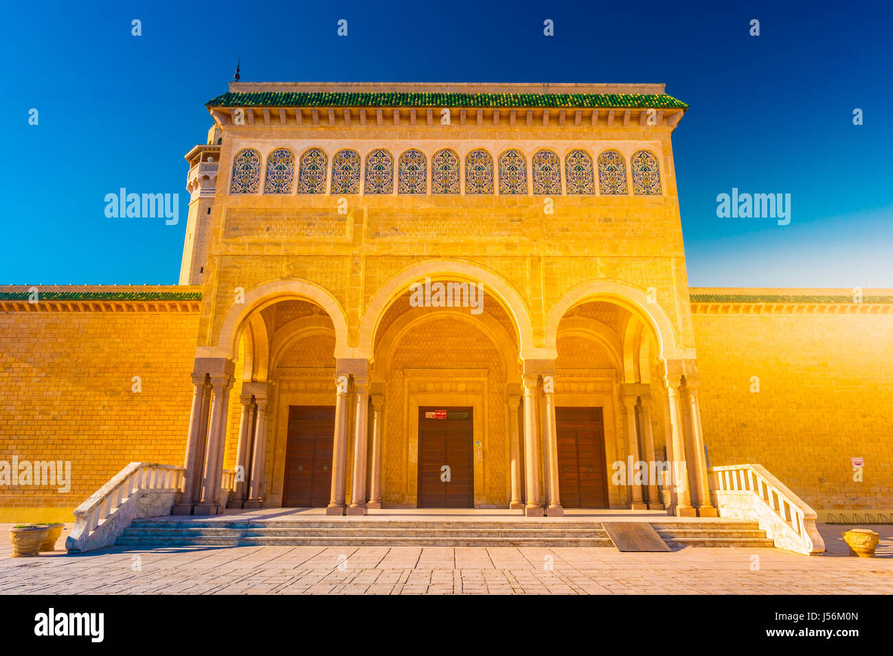 Bourguiba Mosque in Monastir, Tunisia. Traditional muslim architecture ...