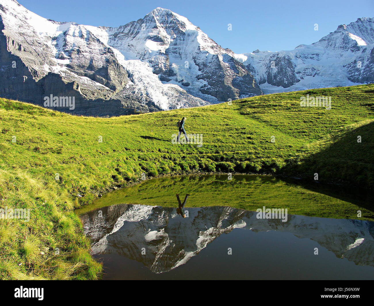 mirrored monk,spring version Stock Photo - Alamy