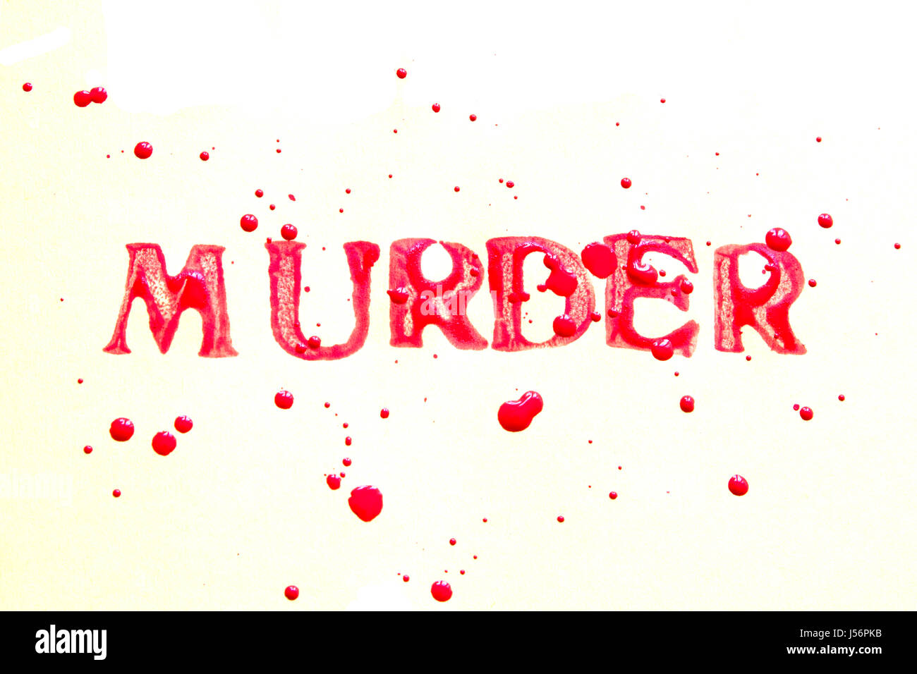 Murder Stamp Print Text in Blood Colored Paint Stock Photo - Alamy