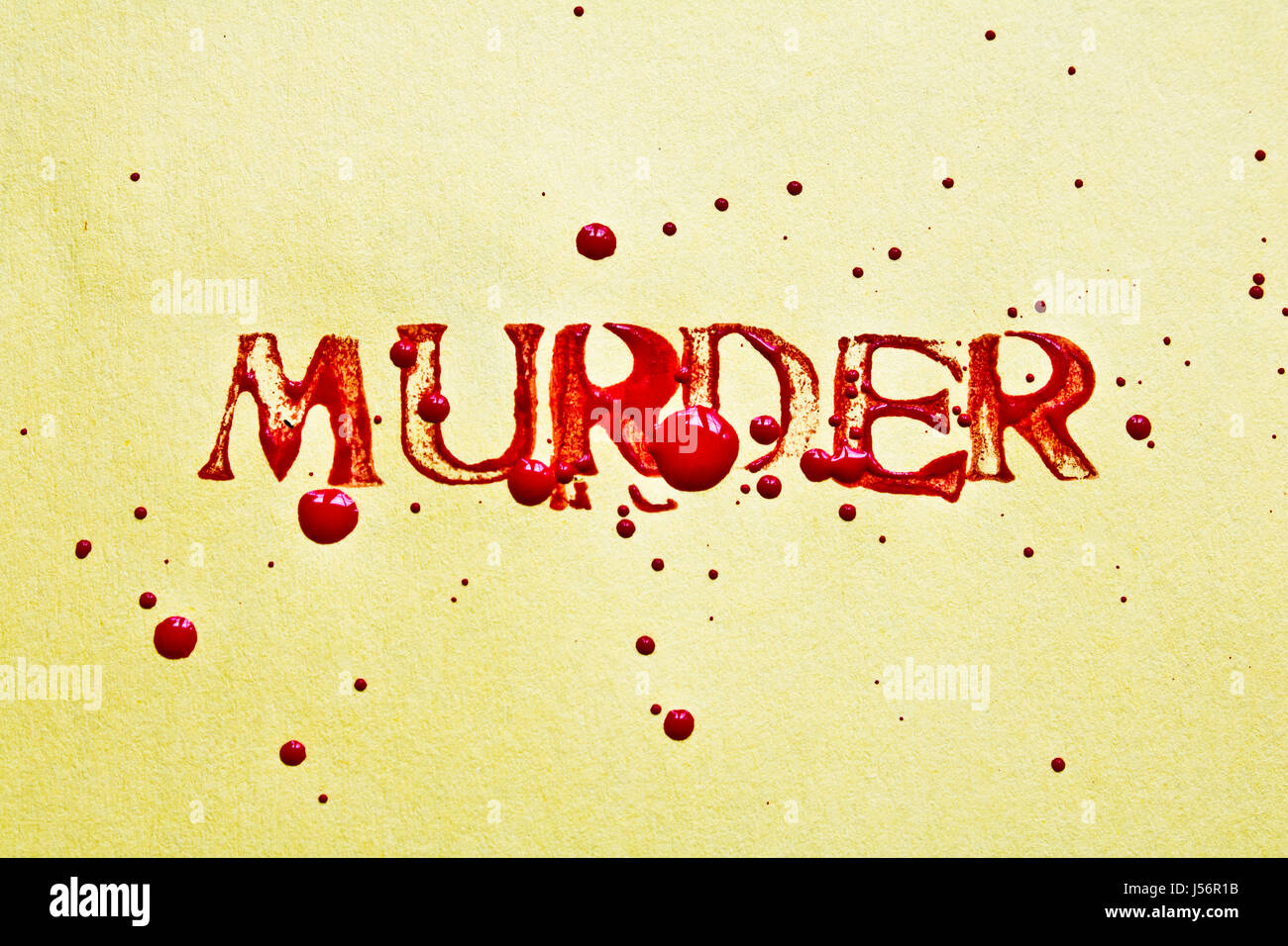 Murder Stamp Print Text in Blood Colored Paint Stock Photo - Alamy