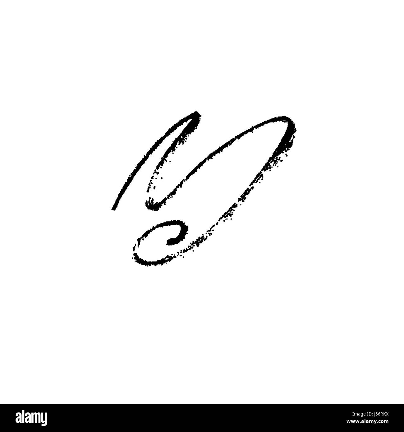 Letter Y. Handwritten by dry brush. Rough strokes font. Vector ...