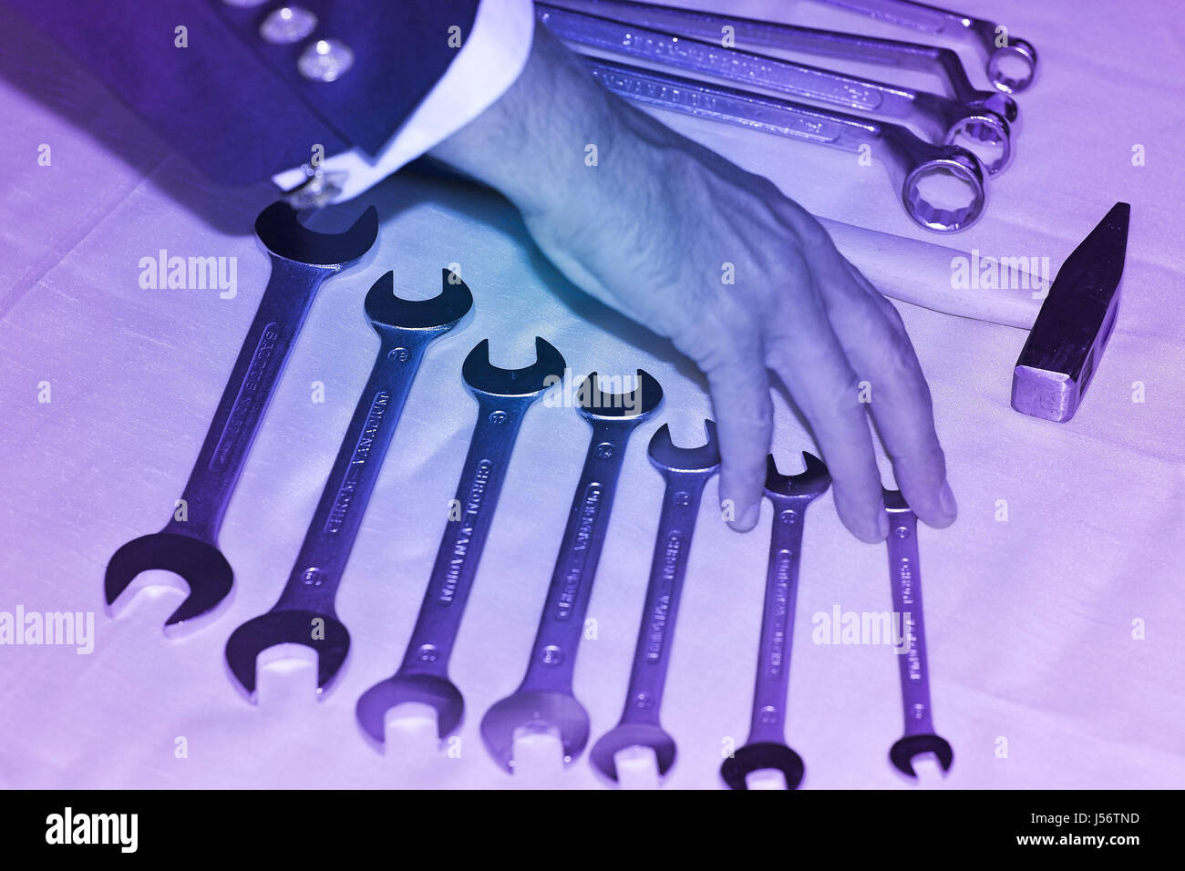 blue hand tool engineering management open-end wrench election choosing ...