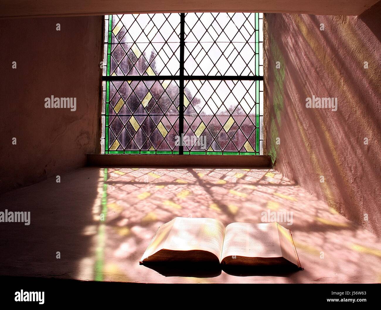 church green window porthole dormer window pane coloured colourful ...