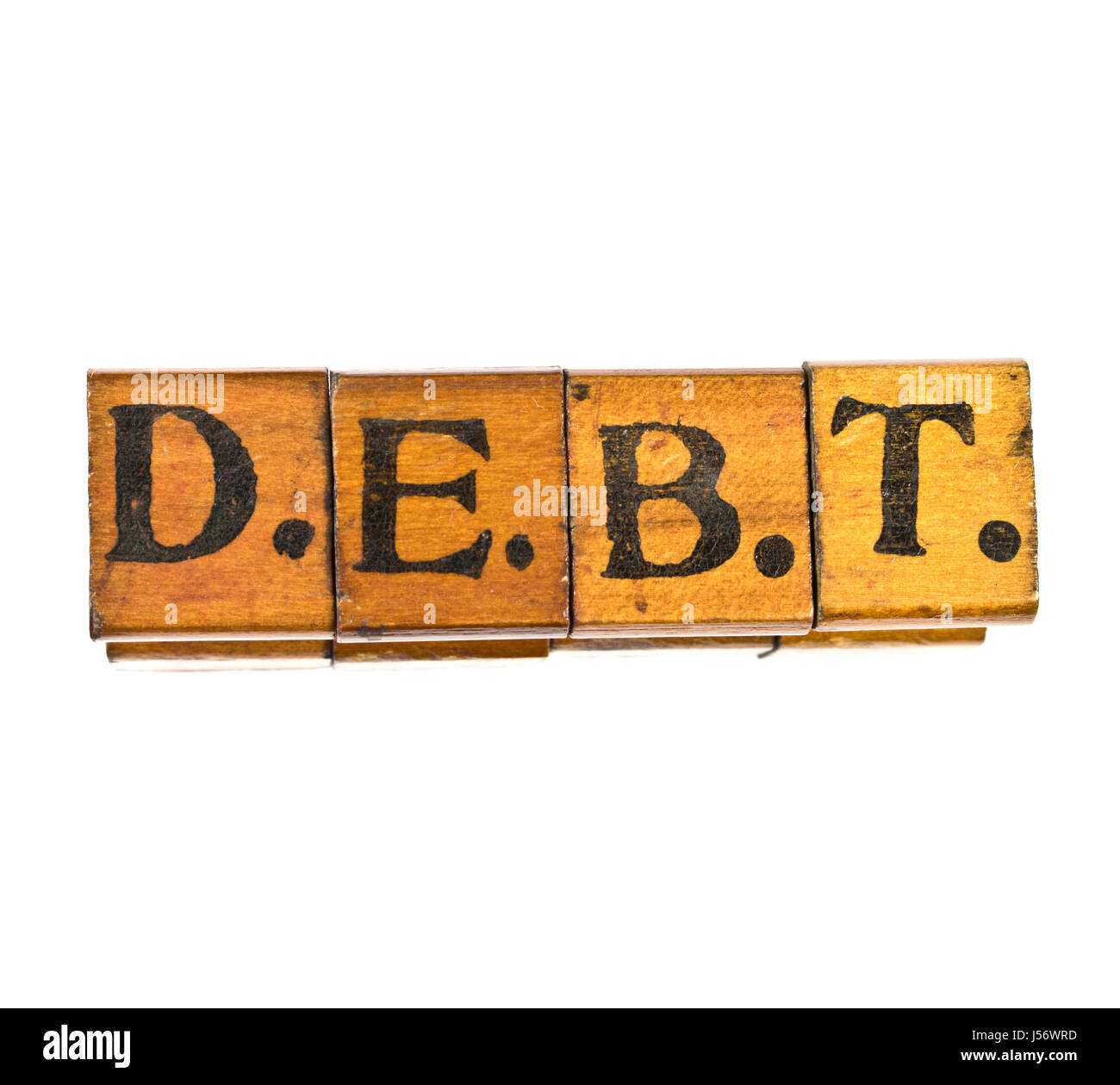 Vintage Alphabet Font Wooden Block Prints Stock Photo - Alamy