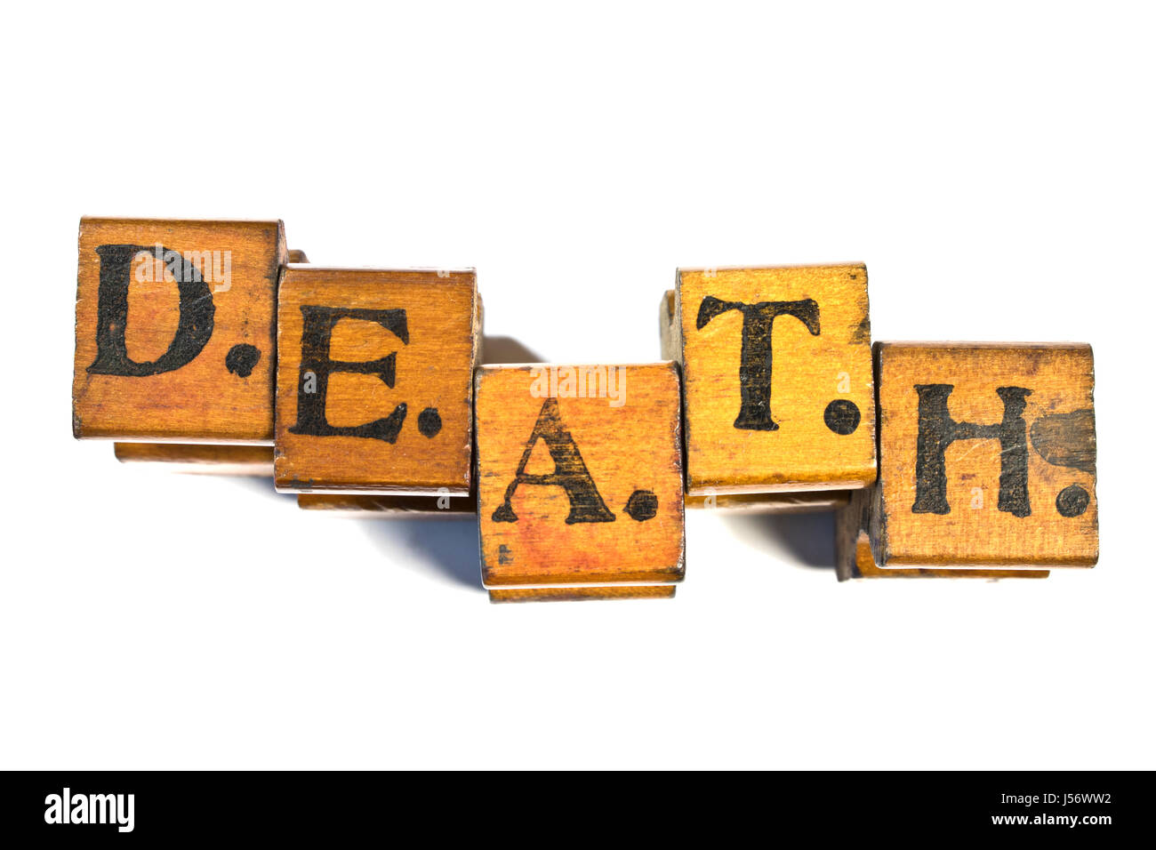 Vintage Death Alphabet Font Wooden Block Prints Stock Photo - Alamy