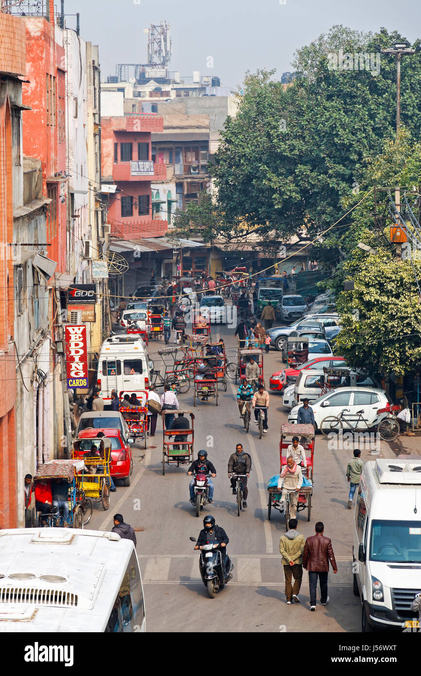 Crowded back street in Old Delhi, India Stock Photo - Alamy