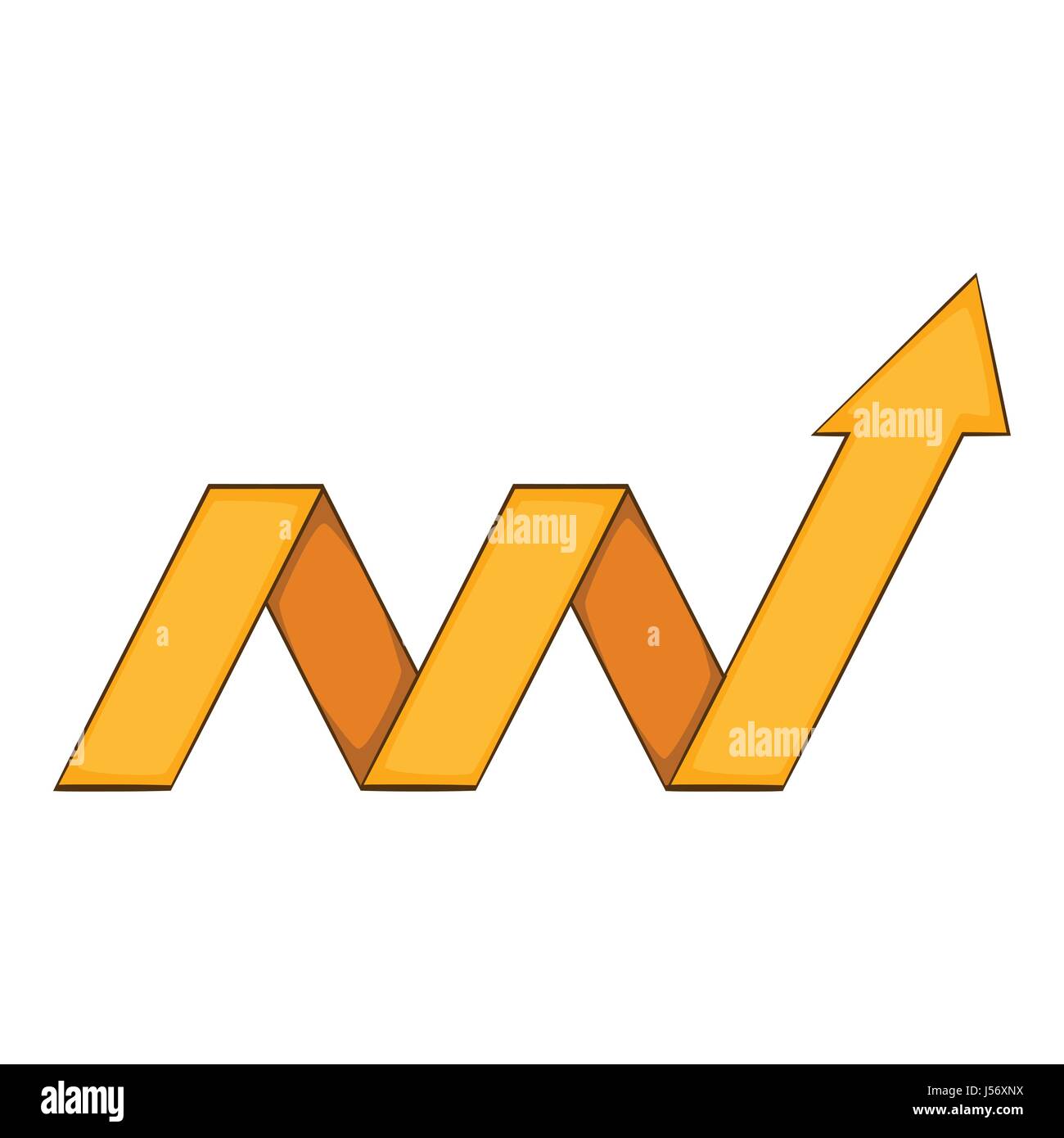 Yellow growth arrow chart icon, cartoon style Stock Vector Image & Art ...