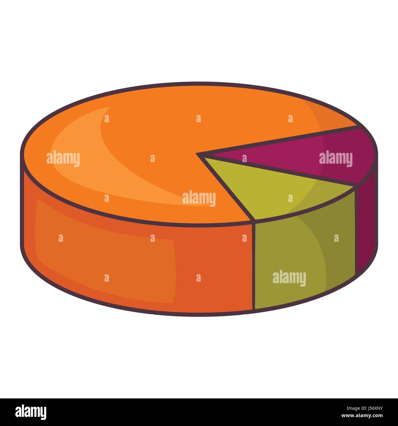 Colorful pie graphic chart icon, cartoon style Stock Vector Image & Art ...