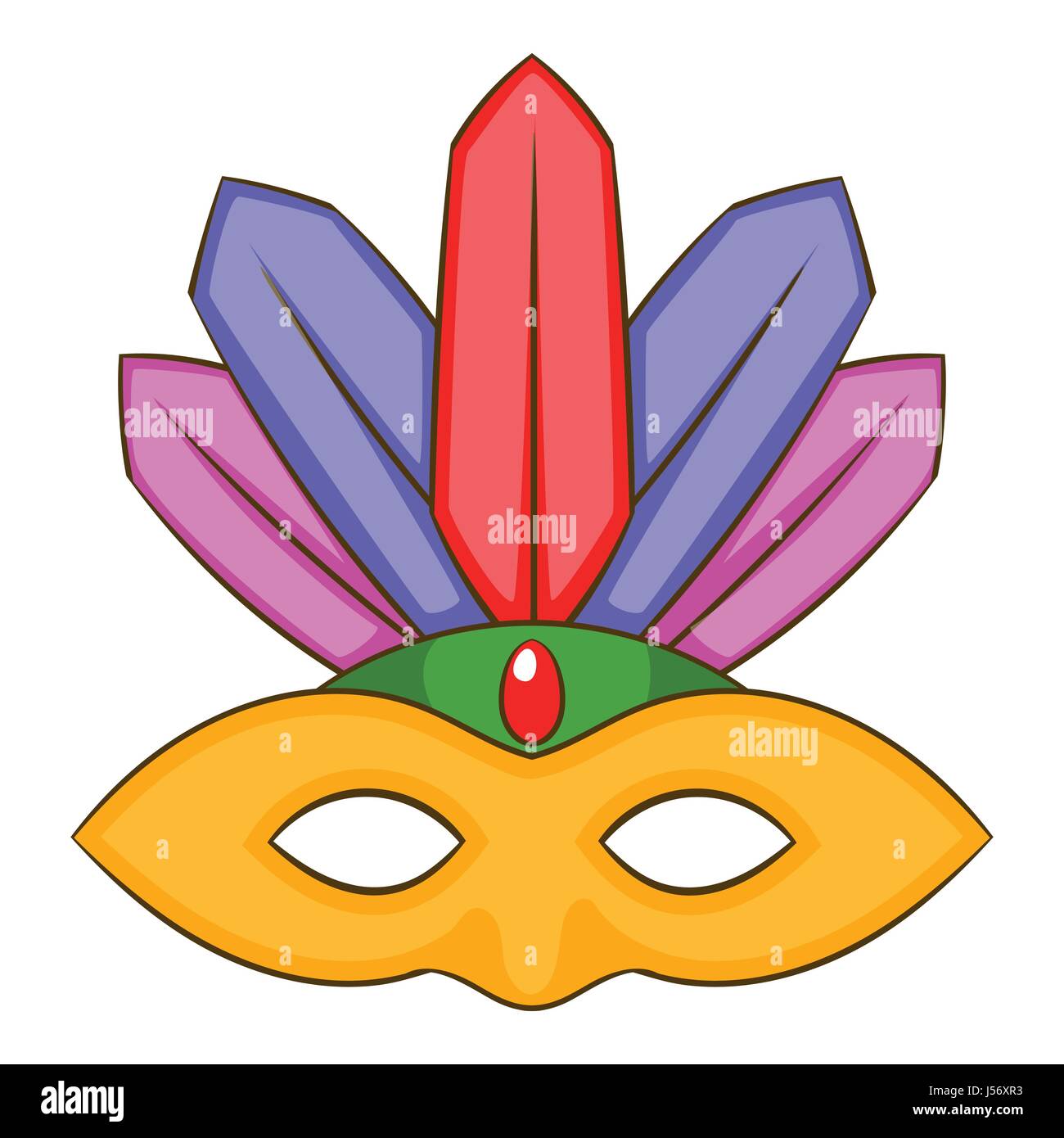 Carnival mask icon, cartoon style Stock Vector Image & Art - Alamy