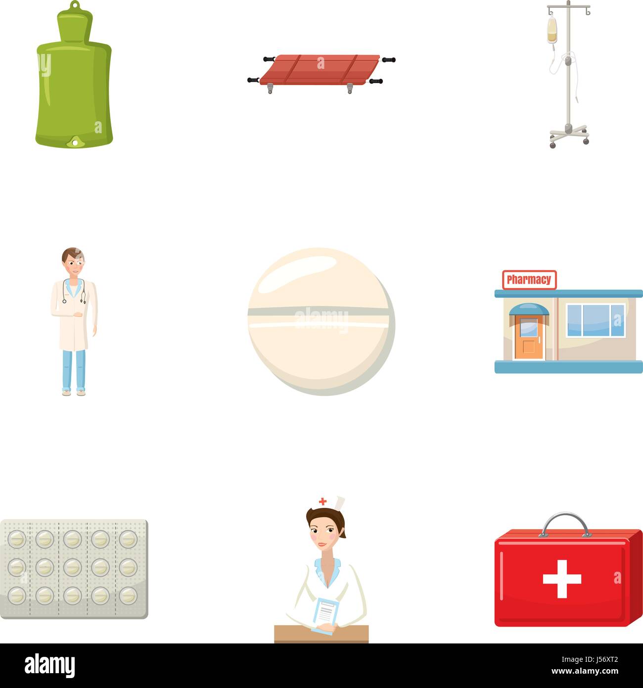 Medicine help icons set, cartoon style Stock Vector Image & Art - Alamy